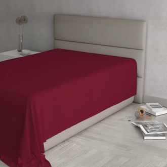 Italian Bed Linen Max Color Bettlaken, 100% Baumwolle, einfarbig, Bordeaux, französisches Bett 180 x 300 cm