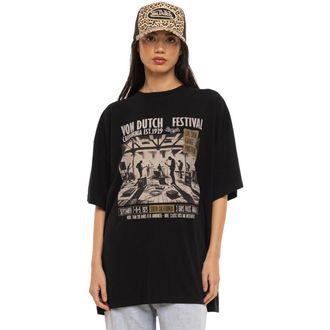 Von Dutch T-shirt femme relax fit col rond print devant Studio