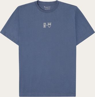 Knowledge Cotton Apparel Herren vegan T-Shirt Herren Wasser Ist Leben Vintage Indigo