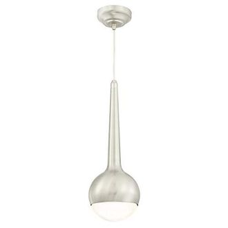 Westinghouse Lighting Lighting 6329740 A++ to A, Einflammige LED-Pendelleuchte, Ausf&uuml;hrung mit Opalmilchglas, 7.5 W, Integriert, Geb&uuml;rstetes Nickel, 17 x 17 x 182 cm