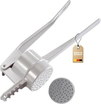 Westmark Spätzle-/Kartoffelpresse, Traditionelle Lochung für Spätzle wie Handgemacht, Aluminiumdruckguss, Länge: 41 cm, Spätzlechef, Silber, 61202230