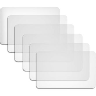 Boao 6 Stück Kunststoff Tischsets Transparent Tischset 40 x 30 cm Transparente Platzsets Kunststoff Platzsets Abwaschbar rutschfest Essmatten für Tisch, Es