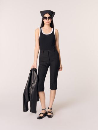 Maje Geripptes Tanktop - Schwarz / Weiß - Maje