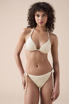 Calzedonia Triangel-bikinioberteil Mit Polsterung Sequin Net Wei&szlig;