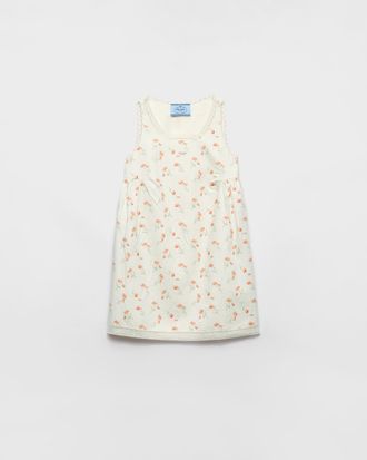 Prada Minikleid aus Leinen mit Blumen-Print