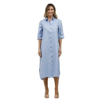 Max Mara Leinenhemdkleid - - Dresses - Damen - Blau - S
