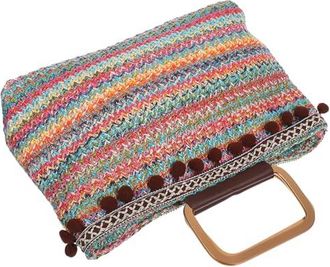 BESPORTBLE WESIEVYA Paquet &agrave; Main en Paille Tiss&eacute;e Color&eacute;e Grand Format Polyvalent L&eacute;ger et Spacieux pour Plage Voyage et Usage Quotidien Paquet &agrave; la Mode Anse P