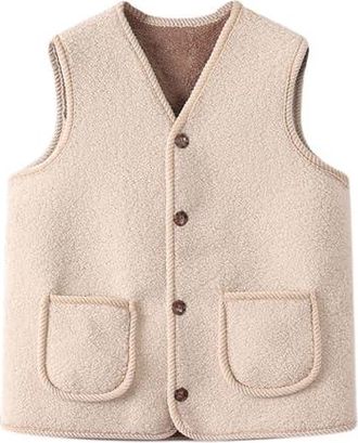 Generic Gilet sans Manche Femme Gilet Femme D&eacute;contract&eacute; Quotidien Ville Polaire Laine DAgneau - &Eacute;pais pour Automne-Hiver (Non Inclus dans Femme)