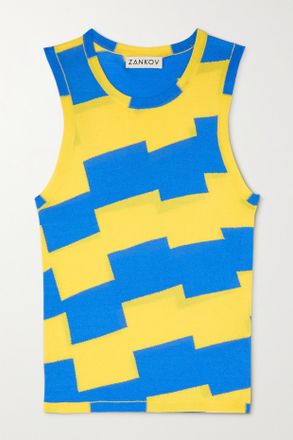 Zankov Miles Tanktop Aus Biobaumwolle In Jacquard-strick - Gelb