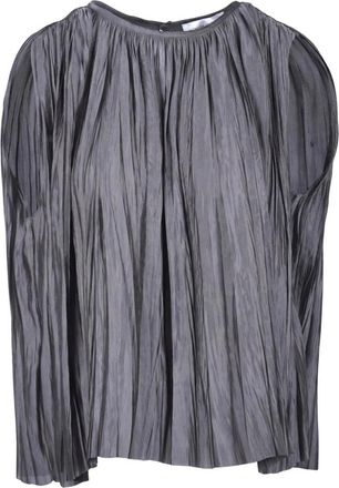 Roberto Collina Femme, Blouses et Chemises, Gris, Taille: 40 FR Top plissettato