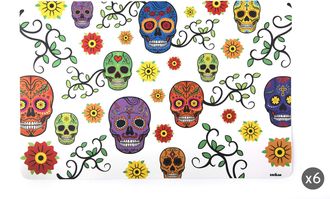 Excelsa Calavera Set mit 6 Platzdeckchen, Mehrfarbig, 43 x 28.5 cm, 6 Einheiten
