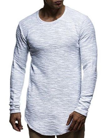 LEIF NELSON pour des Hommes Pullover Longsleeve Oversize Sweatshirt col Rond Auschnitt Sweatshirt LN6298 - Grau - Taille M
