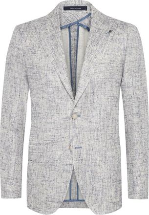 Tagliatore Meliertes Einreiher-Sakko mit Leinenanteil und aufsteigendem Revers in