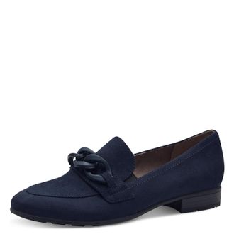 Jana Damen Loafer ohne Absatz Vegan Blockabsatz, Blau (Dunkelblau), 41 EU