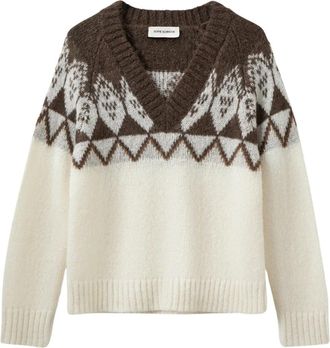 Sofie Schnoor Allegrasw V-Ausschnitt Strickpullover - - Knitwear - Damen - Wei&szlig; - XL