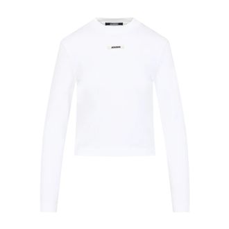 Jacquemus Femme, Tops, Blanc, Taille: 40 FR T-shirt Blanc Design &Eacute;l&eacute;gant