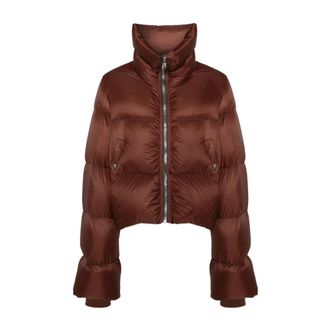 Rick Owens Braune Kurze Jacke mit Hohem Kragen - - Jackets - Damen - Braun - XL