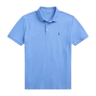 Ralph Lauren MA&szlig;GESCHNEIDERTE Slim FIT Stretch Mesh Poloshirt Blau - - Tops - Herren - Blau - L