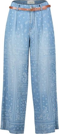 Cartoon Paisley Wide Jeans - - Jeans - Damen - Blau - XL
