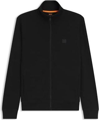 BOSS Hommes Zestart Veste zipp&eacute;e en molleton de coton avec badge logot&eacute;