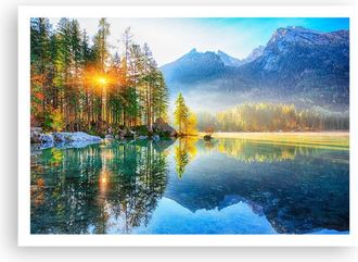 Arttor Poster ohne Rahmen Deko 100x70cm Landschaft Alpen Berge Wandposter Art Prints Wanddeko Bild Wand Kunstdruck Wandbilder Dekoration Wohnzimmer Schlafzim