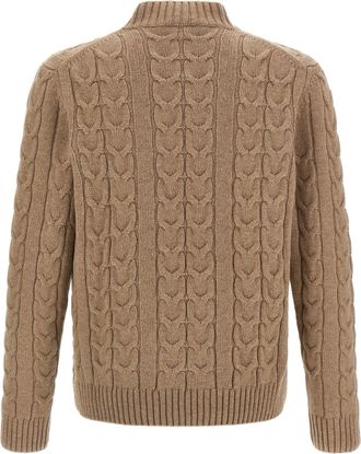 Zanone Braided Virgin Wool Sweater - Camel
