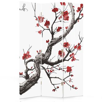 Feeby Paravent Japanische Kirsche 110x150 cm 3 Teilig Modern Design einseitig Raumteiler Wandschirme Foto Trennwand Raumtrenner Sichtschutz Spanische Wand a