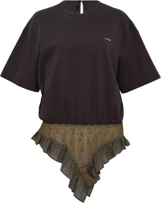 pushBUTTON Gerüschtes Panty Oberteil - Braun