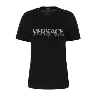 Versace Femme, Tops, Noir, Taille: 36 FR T-shirt élégant pour hommes et femmes
