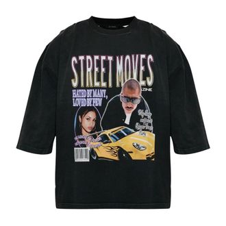 Willy Chavarria Cotton T-shirt Street Moves Buffalo - - Tops - Herren - Schwarzk - XS