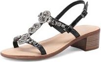 Queen Helena Sandales Bijoux avec Strass avec Talon Femme Y6017, Noir, 36 EU