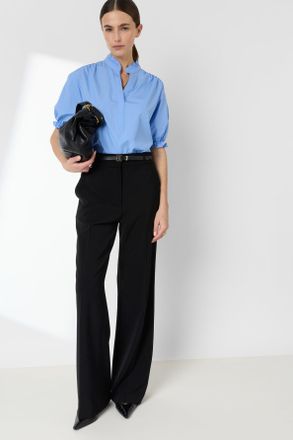 Gerard Darel Blouse &agrave; volants en coton - CHAYMA - Bleu ciel