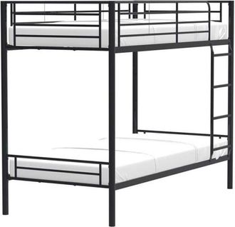 Les Tendances Les Tendances - Lits superposes separables 2 x 90 x 190 cm en metal - Noir - Sommiers inclus - abby