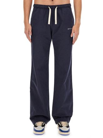 Palm Angels Logo Cotton Track Pants - Blue