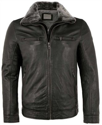 Bugatti Lederjacke BU-105 Echtleder Herren Lederjacke Lammnappa schwarz
