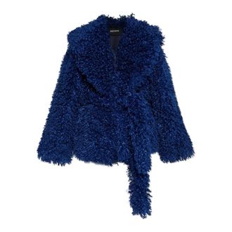 Rotate Faux Fur Mantel - - Jackets - Damen - Blau - 2XS