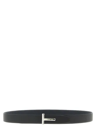 Tom Ford Hammered Leather Reversible Belt - Black