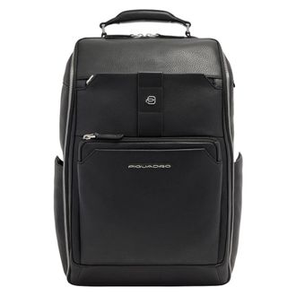 Piquadro Sac &agrave; dos cabine en cuir avec poche pour ordinateur portable 15-6 pouces - Homme - Sacs - Noir - Taille: ONE Size