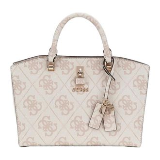 Guess Femme, Sacs, Beige, Taille: ONE Size Sac à Main Élégant Beige avec Bandoulière Amovible