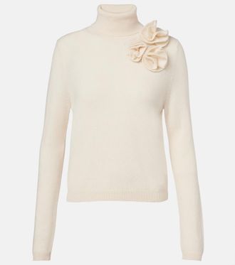 Jardin Des Orangers Pullover aus Wolle und Kaschmir mit floraler Applikation