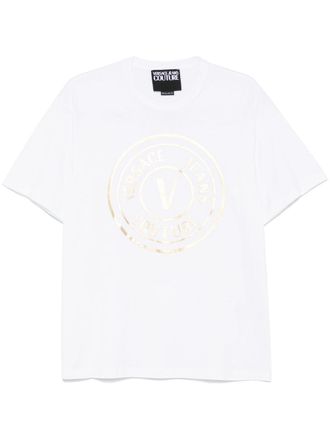 Versace Jeans Couture t-shirt à détail V-Emblem - Blanc