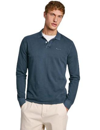 Pepe Jeans London Herren New Oliver Gd Ls Polo, Blau (Dulwich Blue), XXL