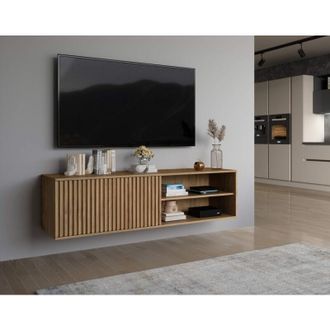 Best Mobilier Bestmobilier - Portmore - meuble tv suspendu - effet bois - 150 cm