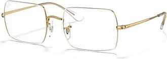 Ray-Ban Rb1969v Rectangle Gl&auml;nzendes Gold Fassung Klar Glas 54-19