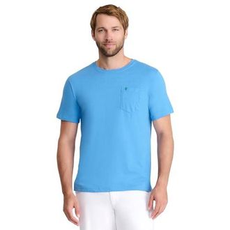 Izod Saltwater Soft Wash Pocket Crew T-Shirt, Blue Revival, S Homme
