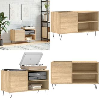vidaXL Armoire à disques chêne sonoma 85x38x48 cm bois dingénierie - Meuble à Disques - Armoire à Vinyle - Rangement Disque Vinyle - Étagère Musique