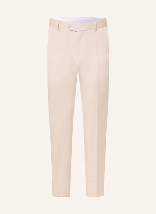 HUGO BOSS Anzughose Slim Fit Mit Leinen grau