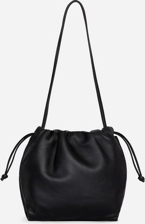 Arket Kleine Ledertasche Mit Raffung -Schwarz