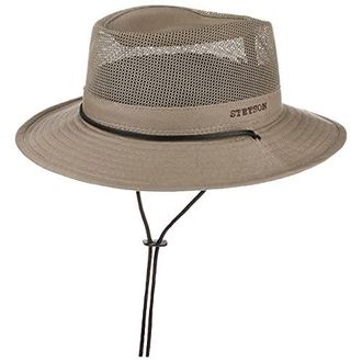 Stetson Chapeau Takani Safari Femme/Homme - de Randonnee Buschman Mesh avec jugulaire Printemps-ete Printemps Ete Automne Hiver - XL (60-61 cm) Beige