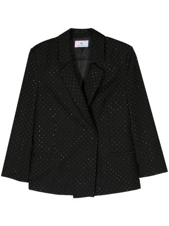 Chiara Ferragni blazer croisé à ornements strassés - Noir
